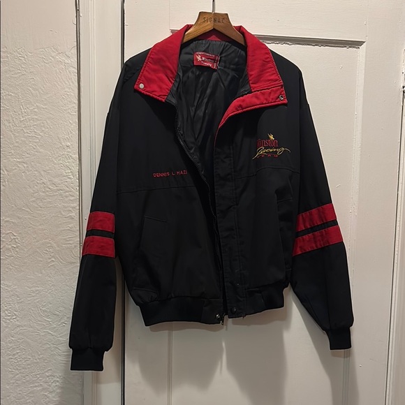 Jackets & Coats | Vintage Winston Racing Black And Red Bomber Jacket ...